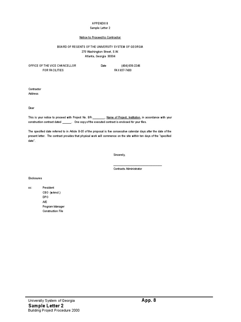 Contractor Notice to Proceed | PDF