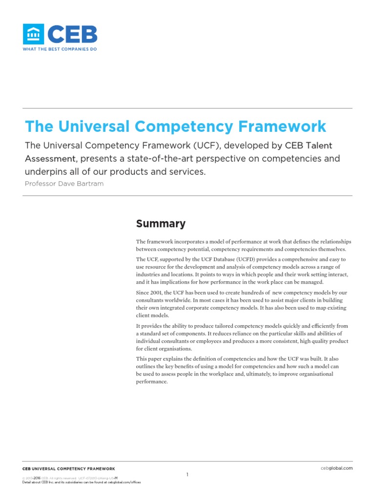 Universal Competency Framework White Paper | Competence (Human ...