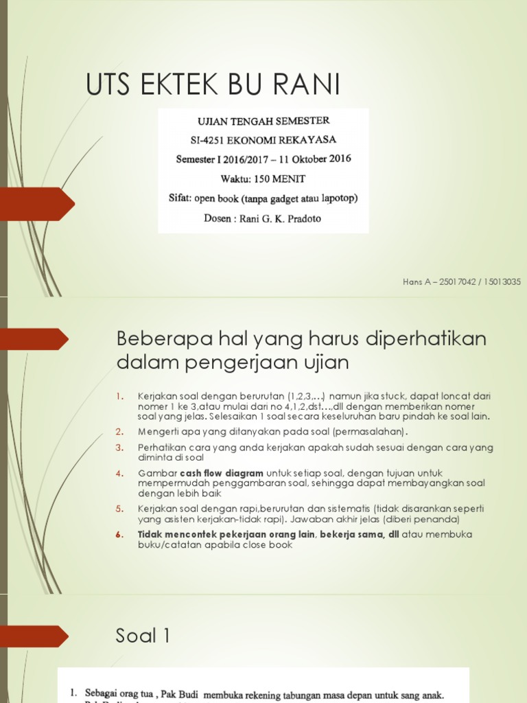 UTS ITB Ekonomi Teknik - BU RANI-Jawaban | PDF