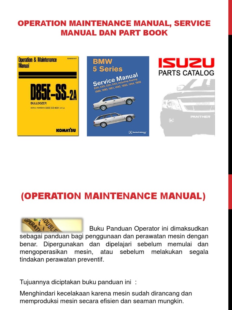OMM (Operation Maintenance Manual), Service Manual | PDF