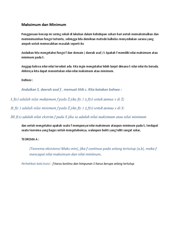 Maksimum Dan Minimum | PDF | Metode & Bahan Ajar | Sains & Matematika