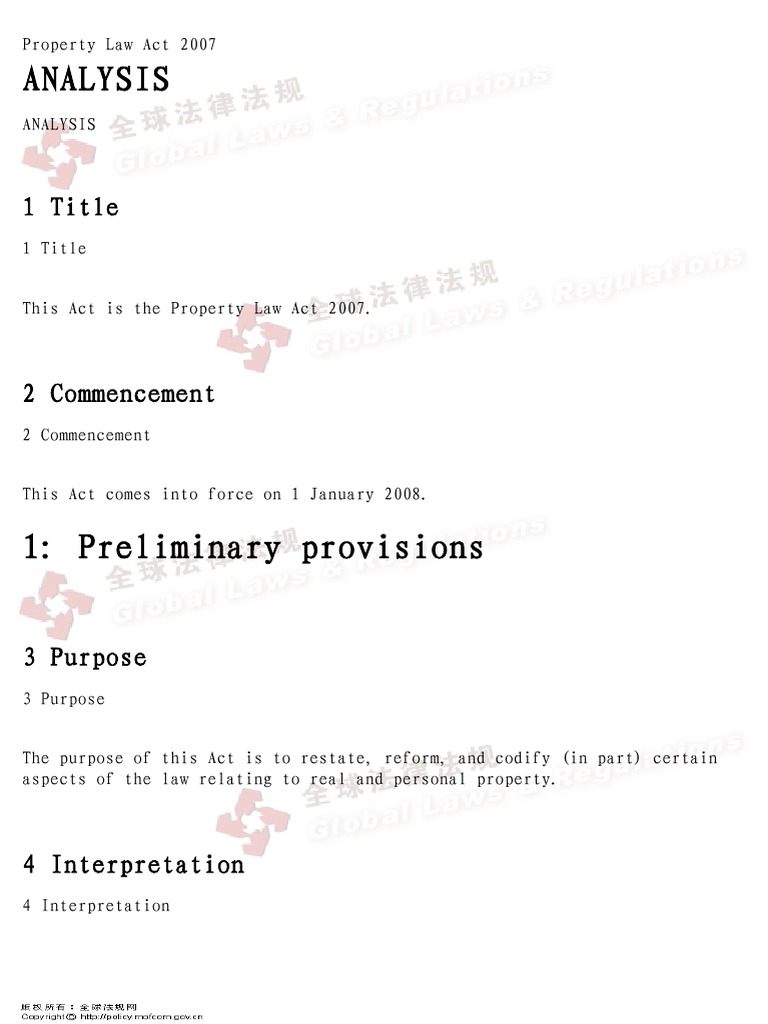 Property Law Act 2007 | PDF | Mortgage Law | Power Of Attorney