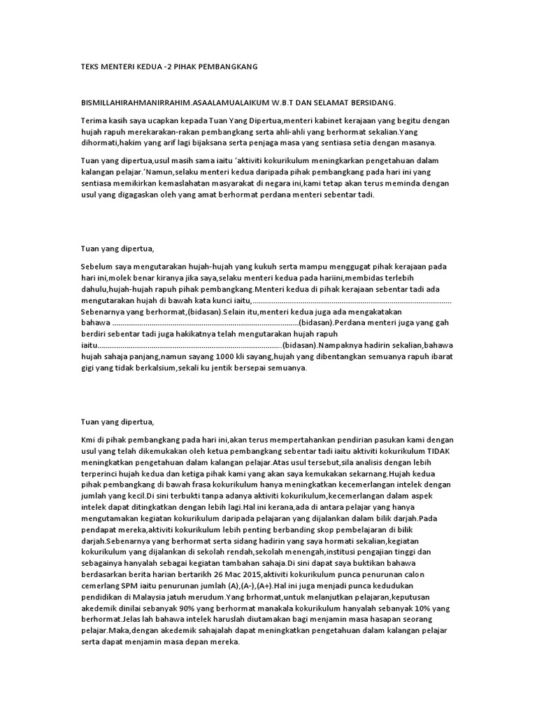 Teks Menteri Kedua | PDF
