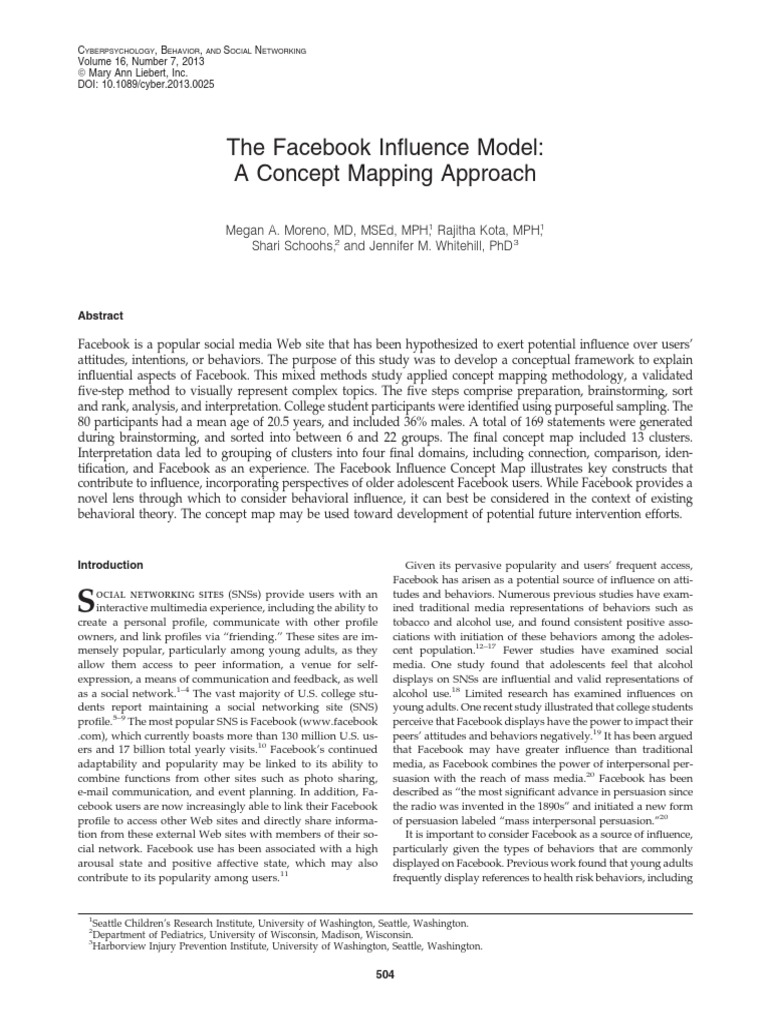 The Facebook Influence Model | PDF | Facebook | Social Networking Service