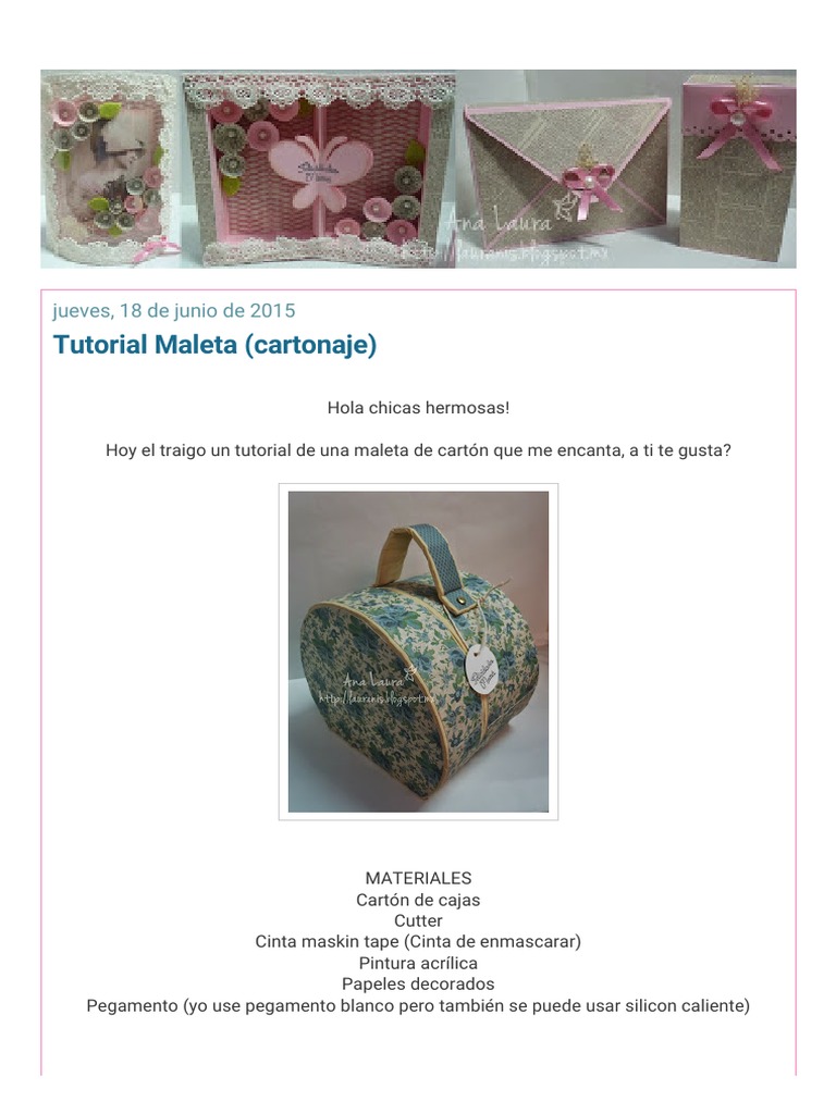 Tutorial Maleta (Cartonaje) Por ANA LAURA | PDF | Artes (general ...