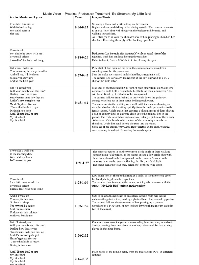 Music Video Storyboard Guide | PDF | Camera | Leisure