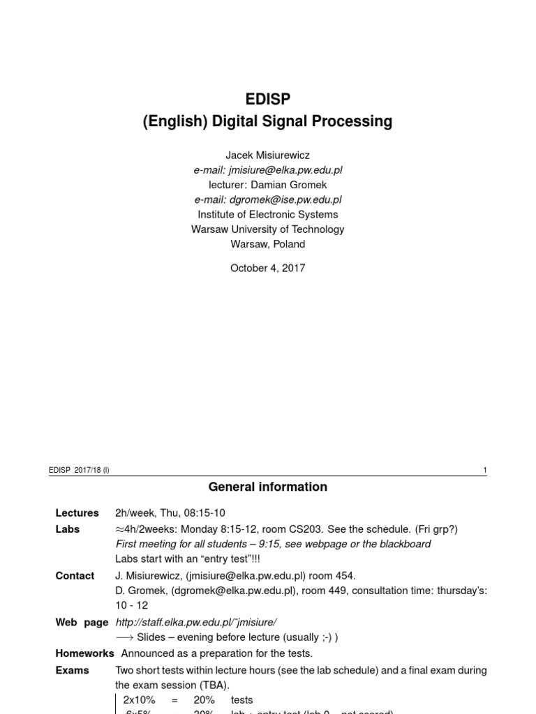 Digital Signal Processing | Download Free PDF | Digital Signal ...