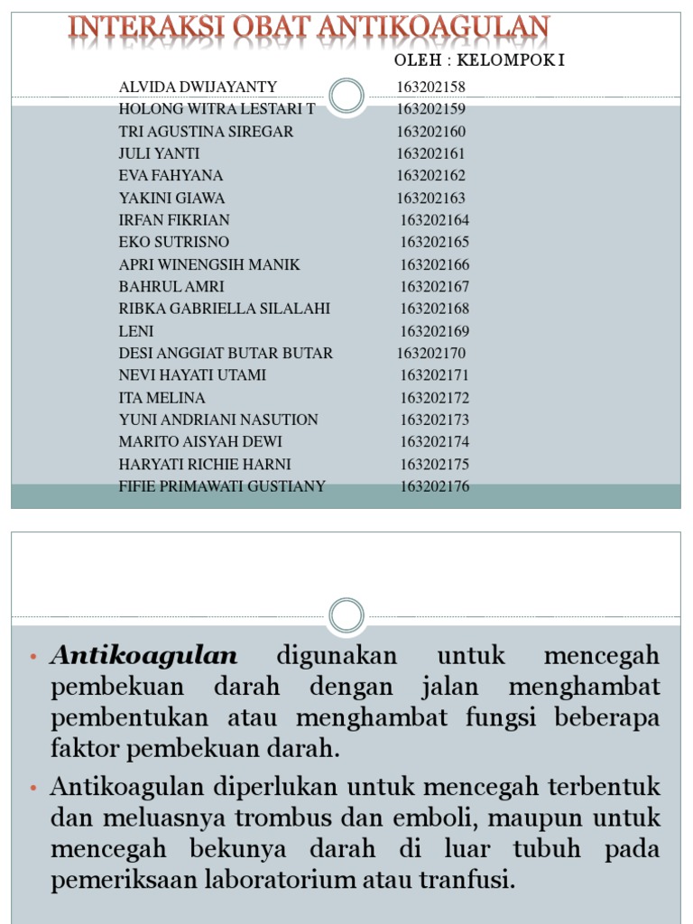 Interaksi Obat Antikoagulan | PDF