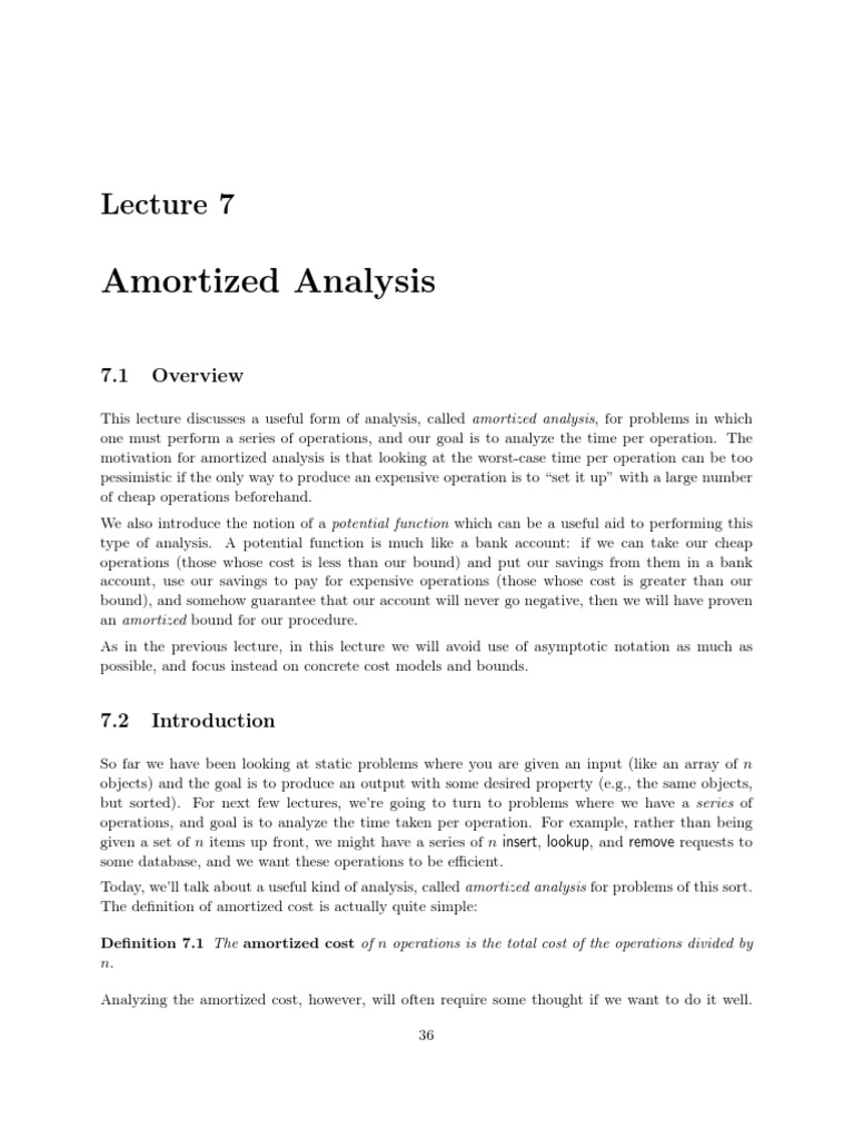 Amortizedanalysis Lect0206 Pdf Array Data Structure Algorithms And Data Structures