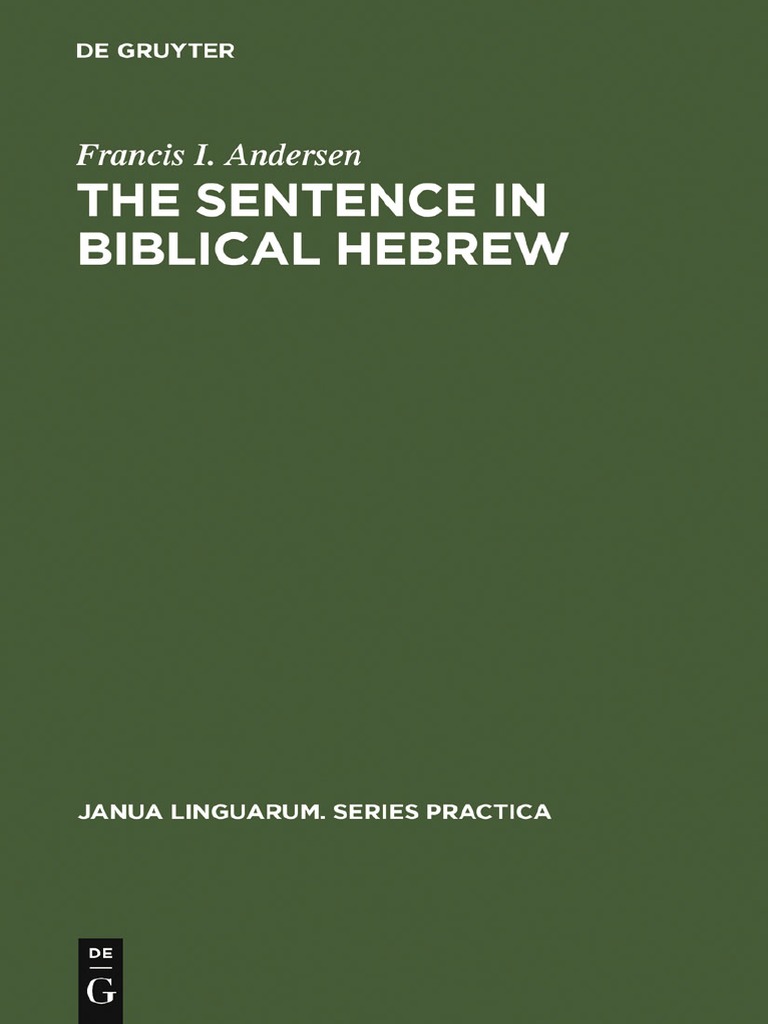 The Sentence in Biblical Hebrew | PDF | Clause | Sentence (Linguistics)