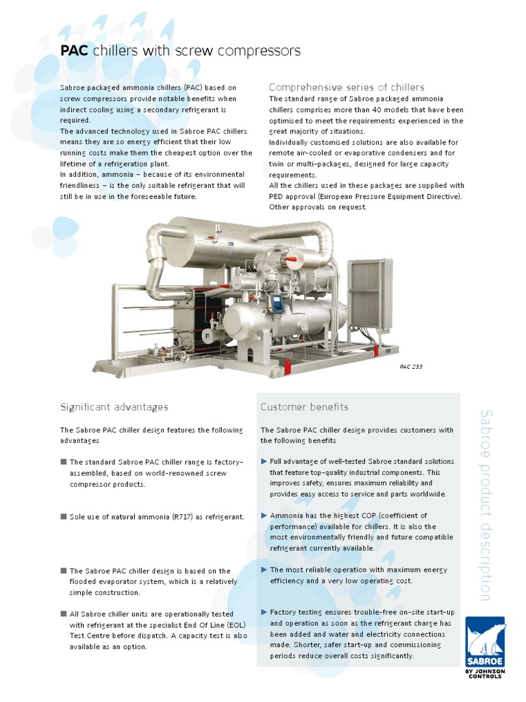 PAC Chillers With Screw Compressors | PDF | Heat Transfer | Building ...