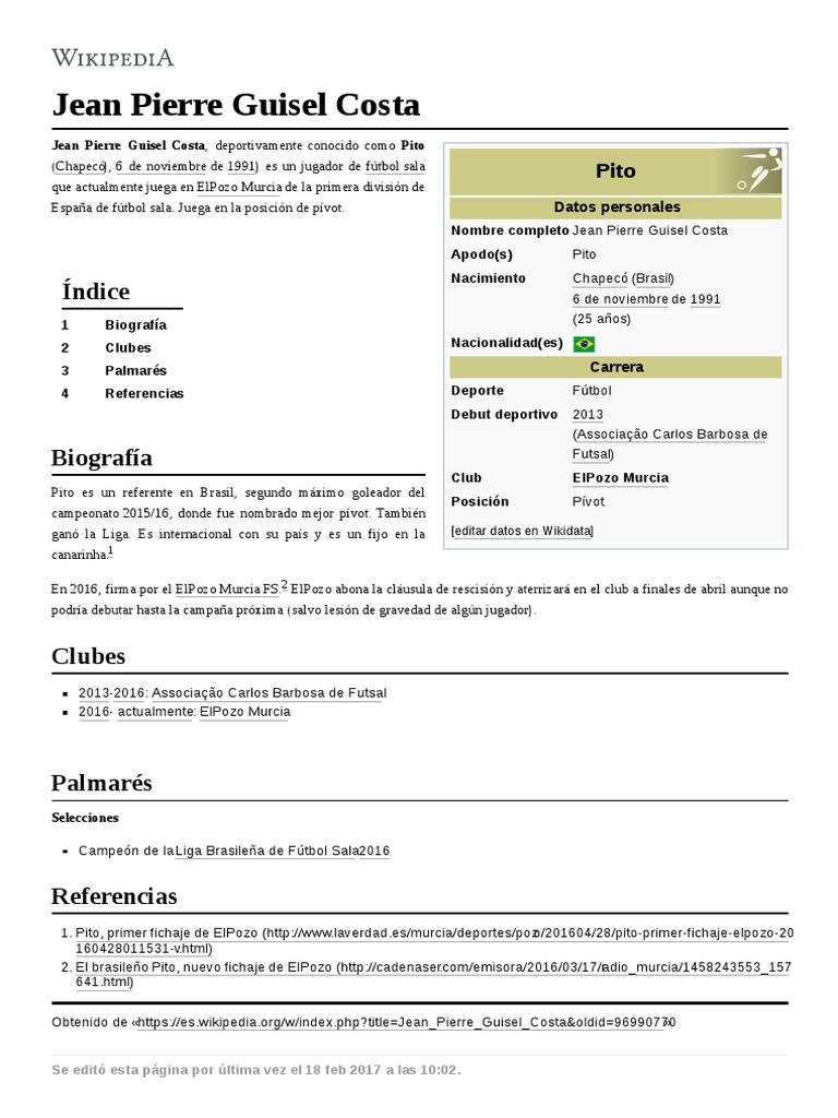 Jean Pierre Guisel Costa | PDF | Asociación de Futbol | Deportes