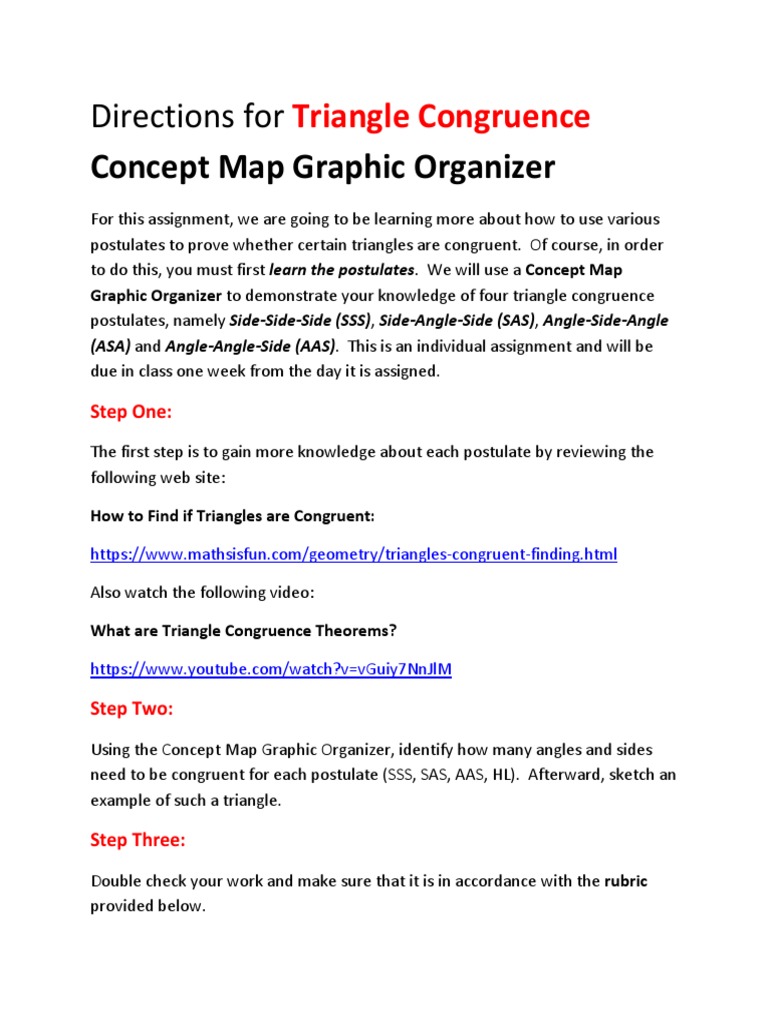Triangle Congruence Graphic Organizer Directions | PDF