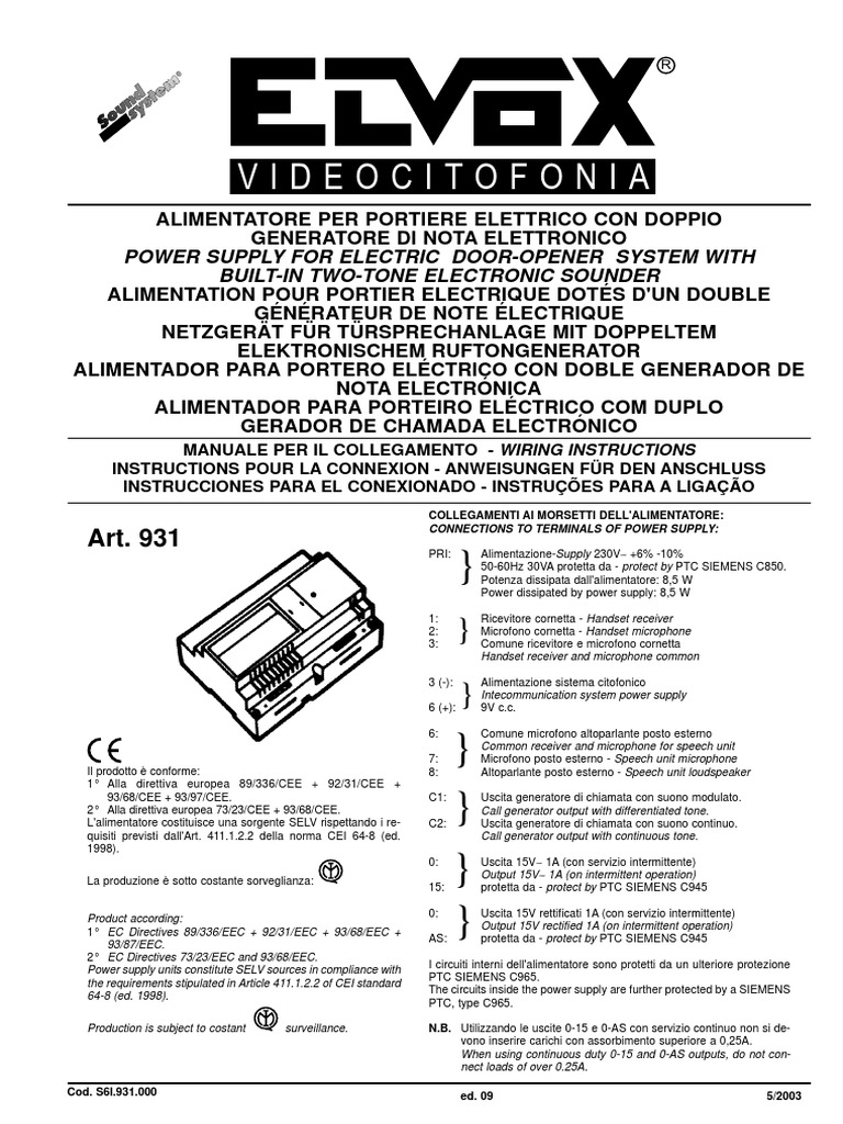 Elvox 931 | PDF | Bens manufaturados | Eletrônicos