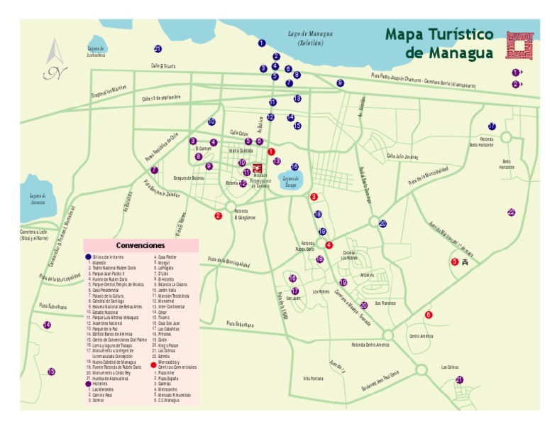 MANAGUA - Mapa Turistico PDF | PDF