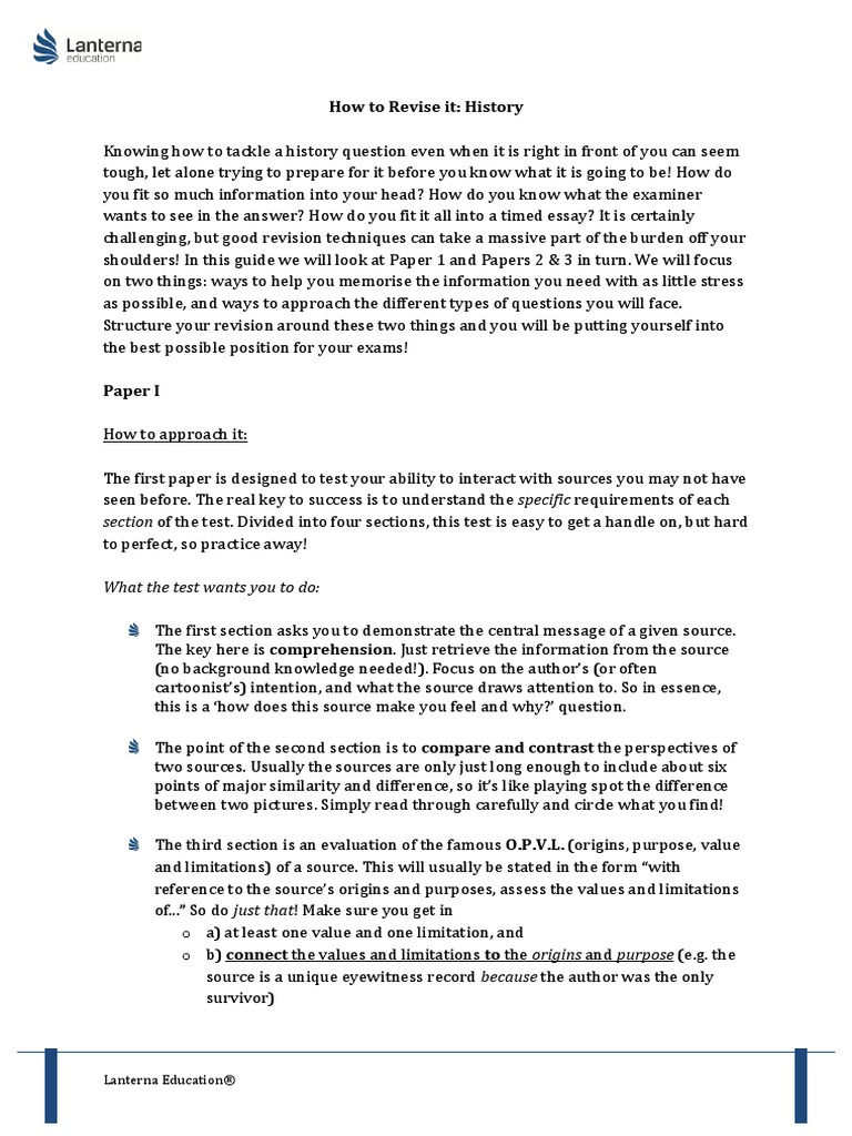 Lanterna IB Revision Skills Guide IB History | PDF | Essays | World War II
