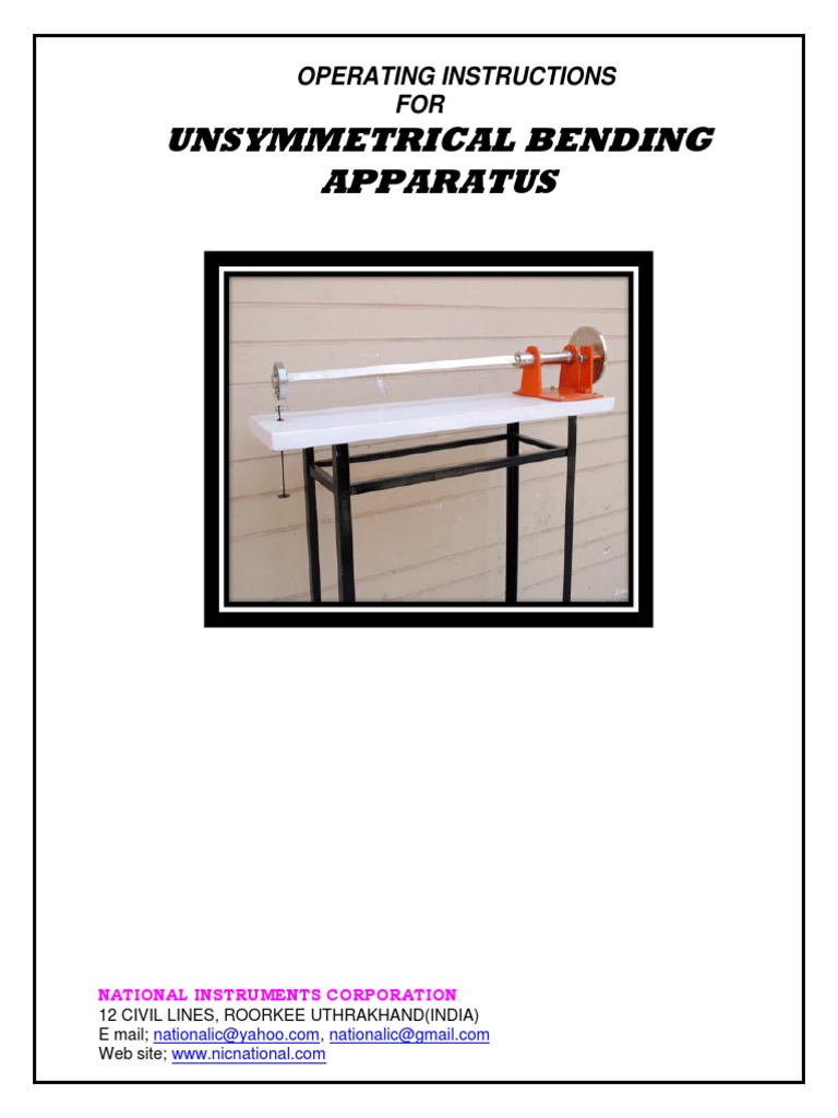 Unsymmetrical Bending Apparatus | PDF | Bending | Beam (Structure)