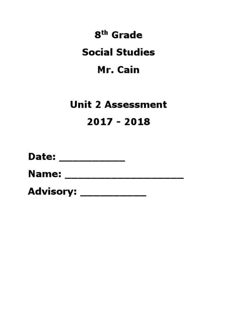Unit 2 Assessment | PDF | Colonial United States (British) | The United ...