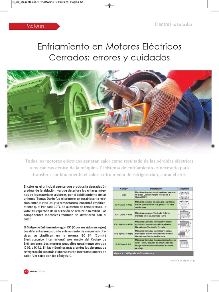 83 - 12 Motortico. Enfriamiento en Motores Eléctricos Cerrados. Errores ...