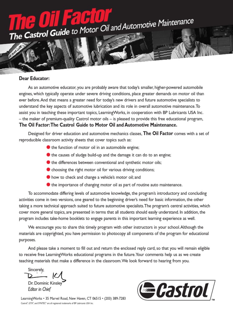 Castrol The Oil Factor | PDF | Motor Oil | Transportation Engineering