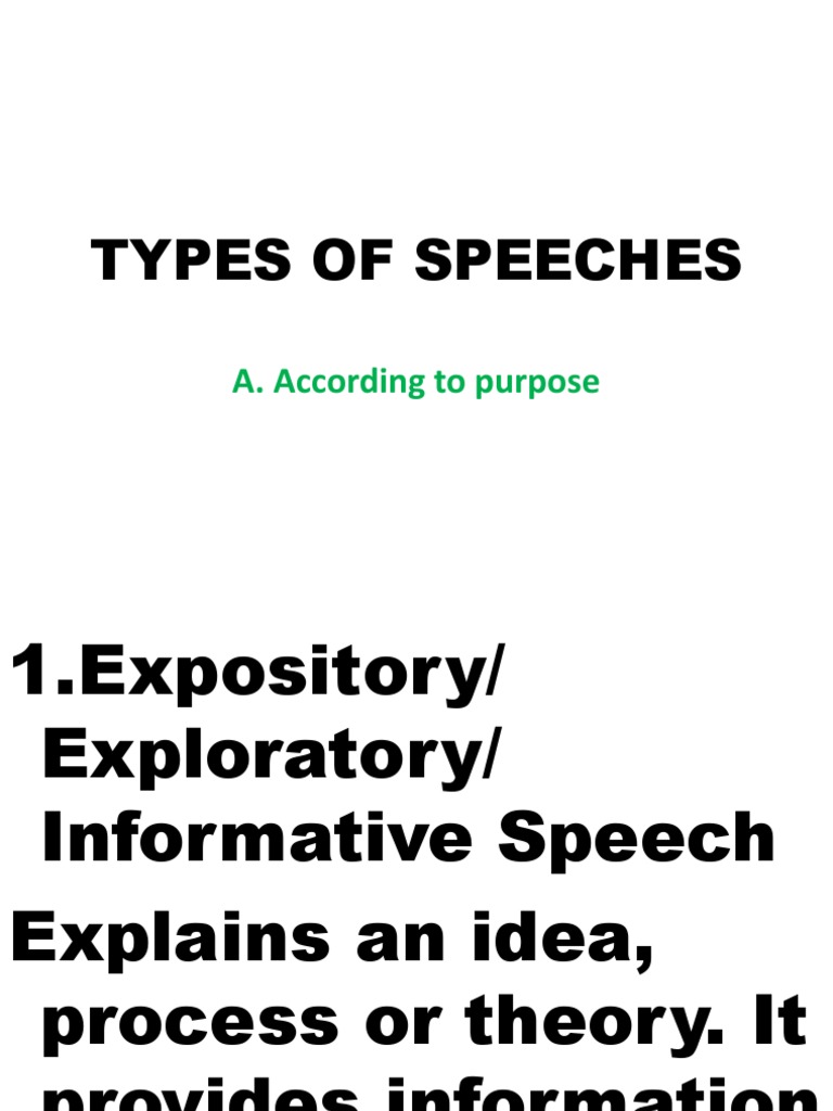Types of Speeches Explained | PDF