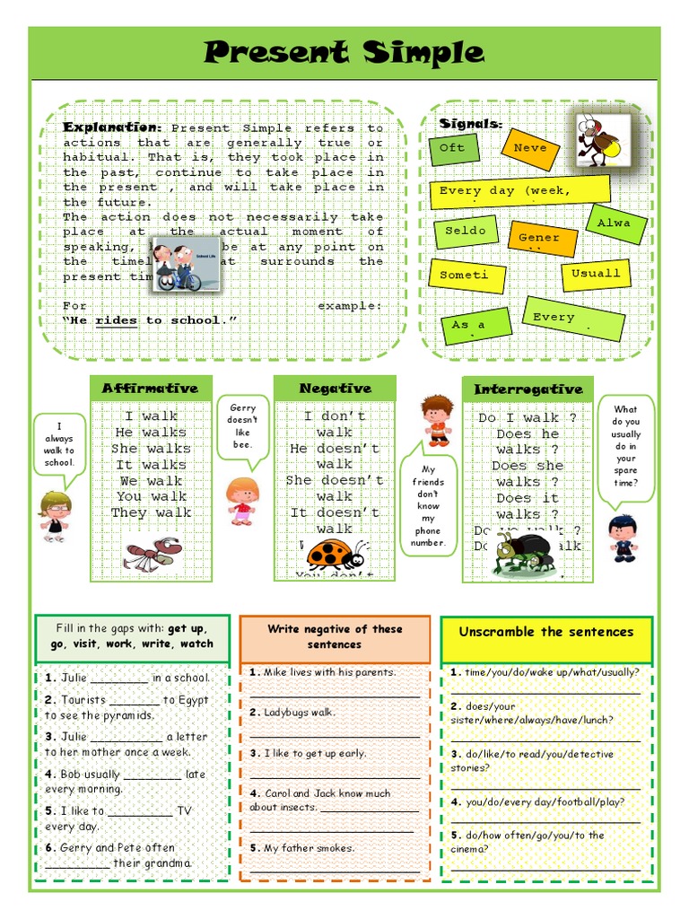 4826 Present Simple | PDF | Linguistics | Grammar