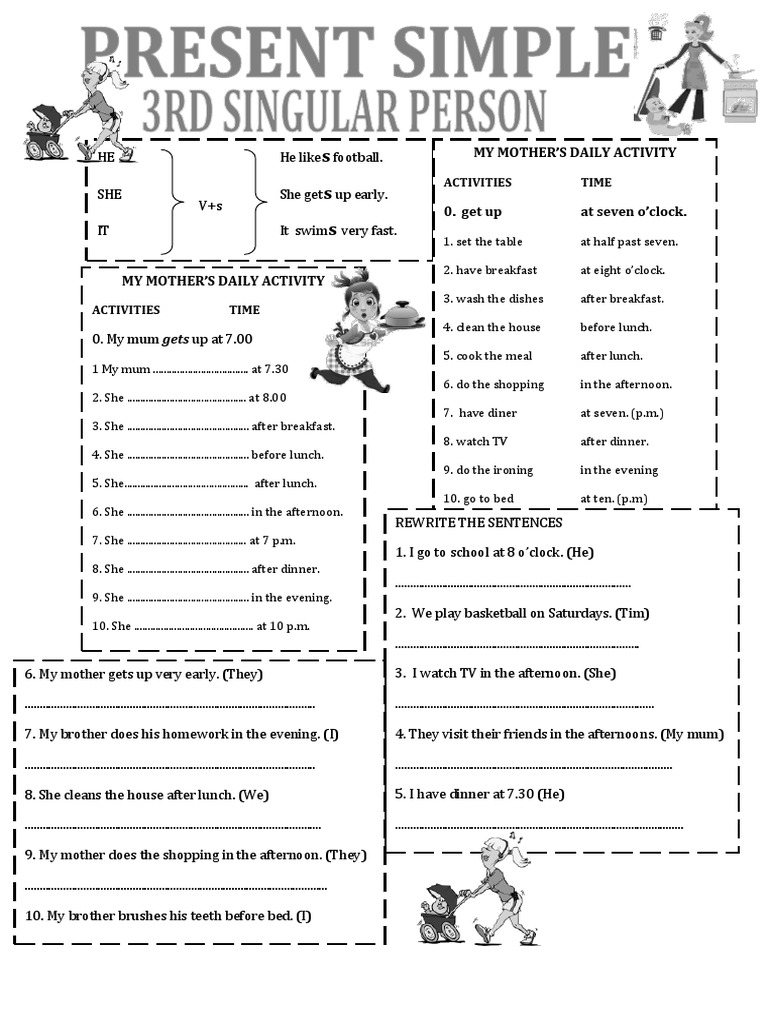 4417 Simple Present | PDF | Lunch | Eating Behaviors Of Humans