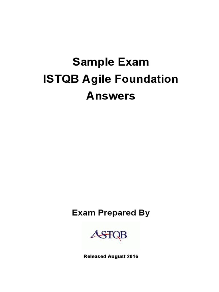 Istqb Agile Tester Extension Sample Exam Answers Astqb Version Pdf Agile Software