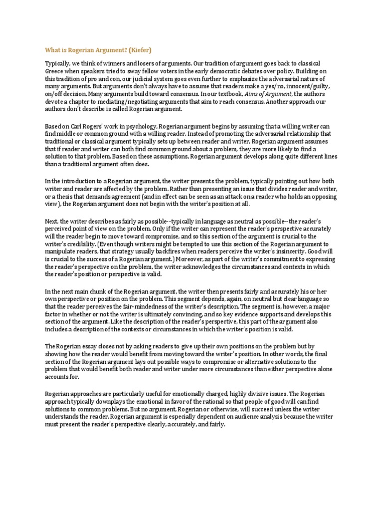Understanding Rogerian Argument | PDF | Consensus Decision Making ...