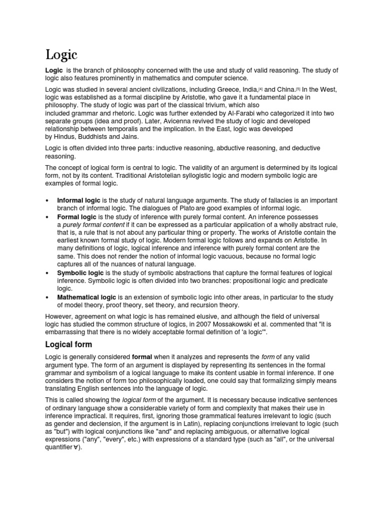 Logic: Logical Form | PDF | Logic | Mathematical Logic