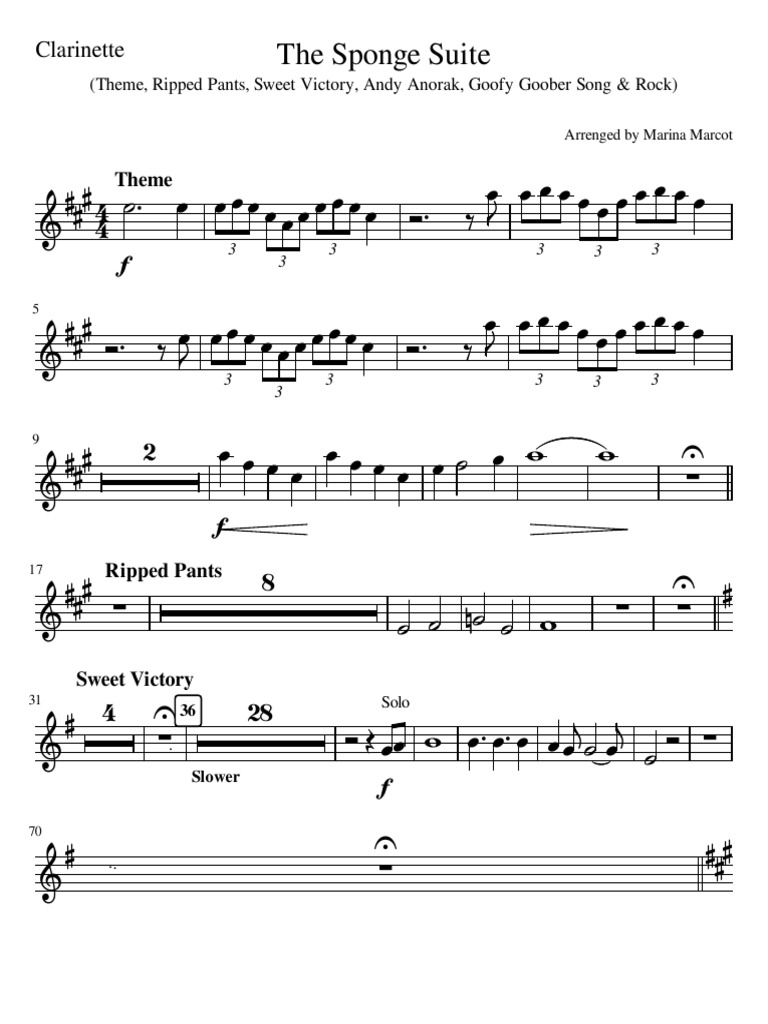 Goofy Goober Rock Clarinet Sheet Music | PDF | Leisure