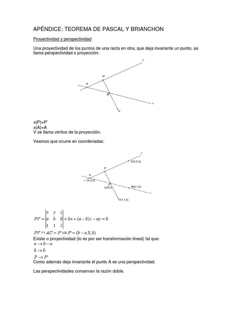 Teoremas de Pascal y Brianchon | PDF | Triángulo | Geometría diferencial