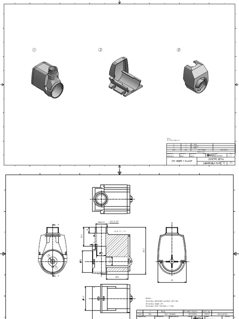 Parts List and Exploded View Drawing of a Submersible Pump | PDF ...
