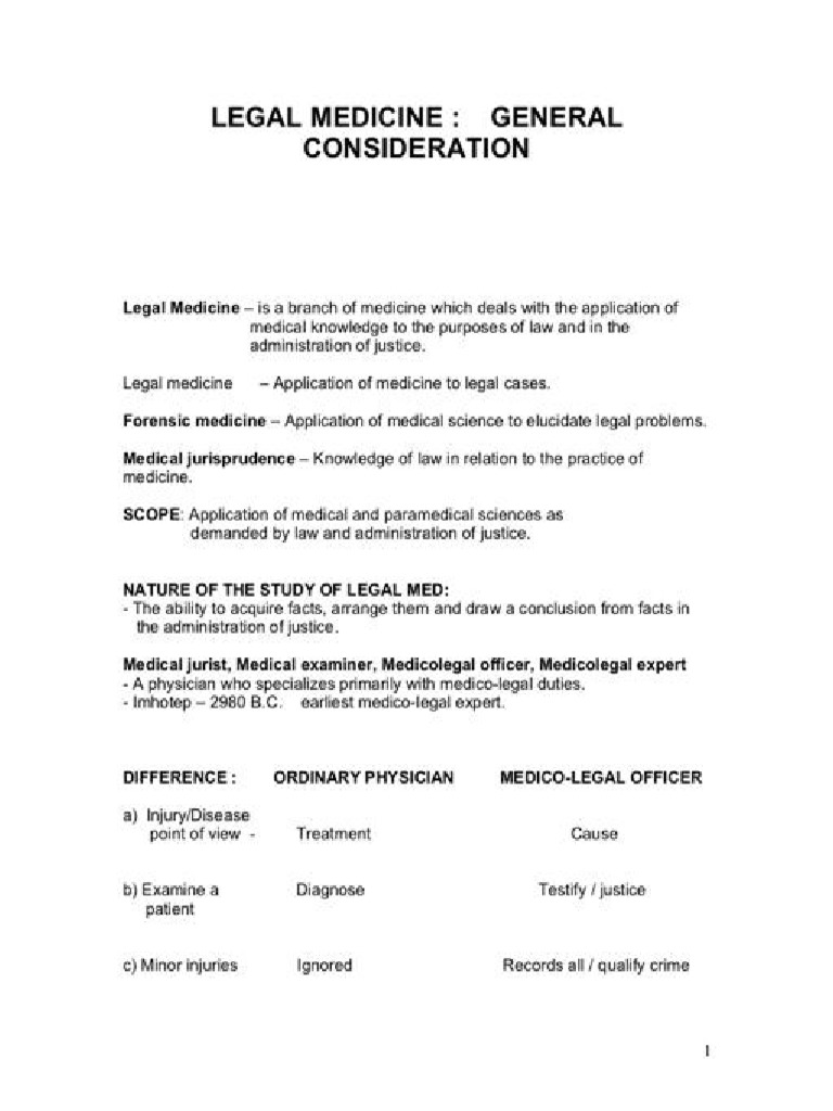 Legal Med Reviewer | PDF
