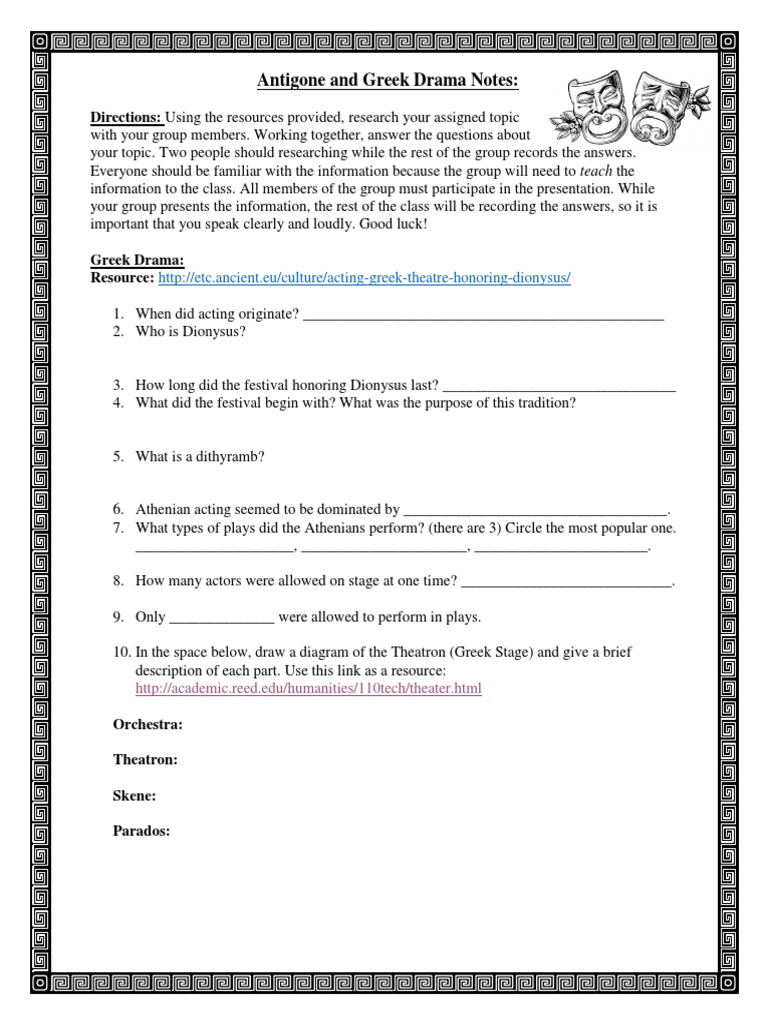 Antigone - Background Info Activity | PDF | Tragedy | Greek Tragedy