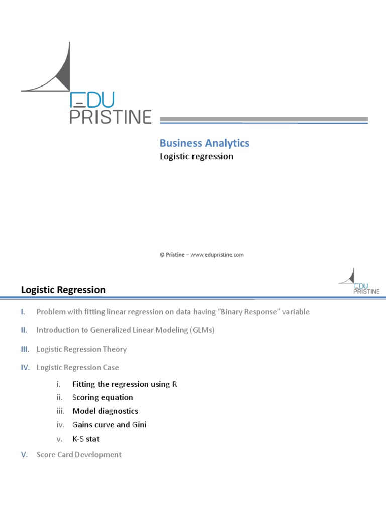Logistic Regression & Scorecard PDF | PDF | Logistic Regression ...