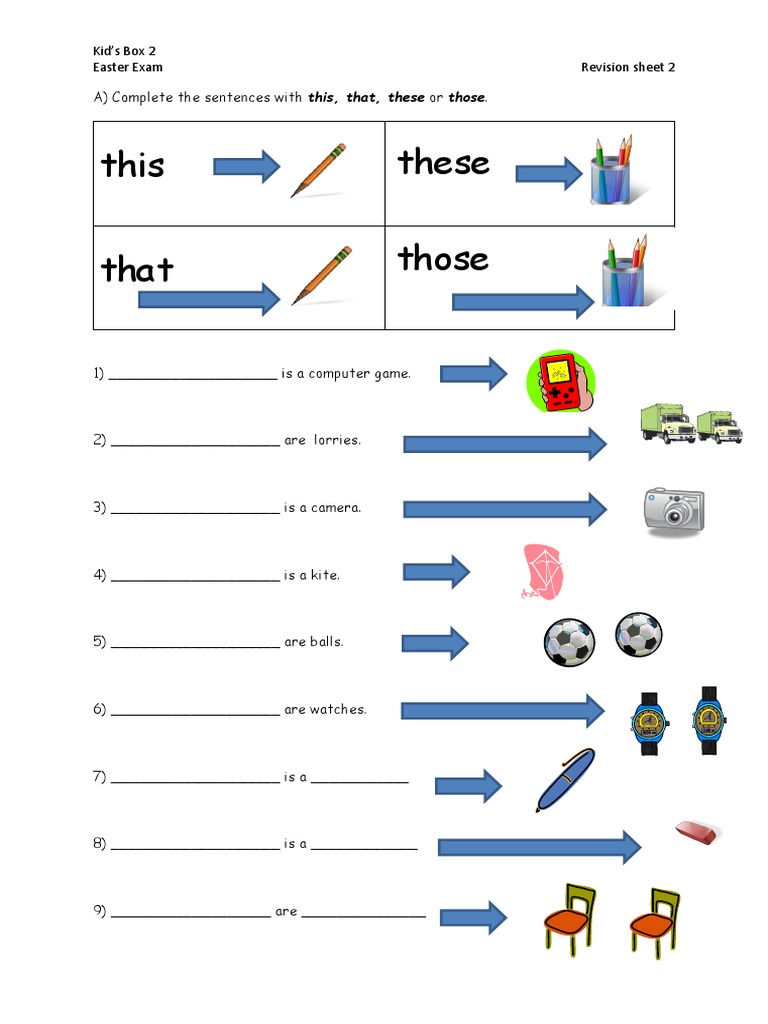 This That These Those ACTIVITY | PDF