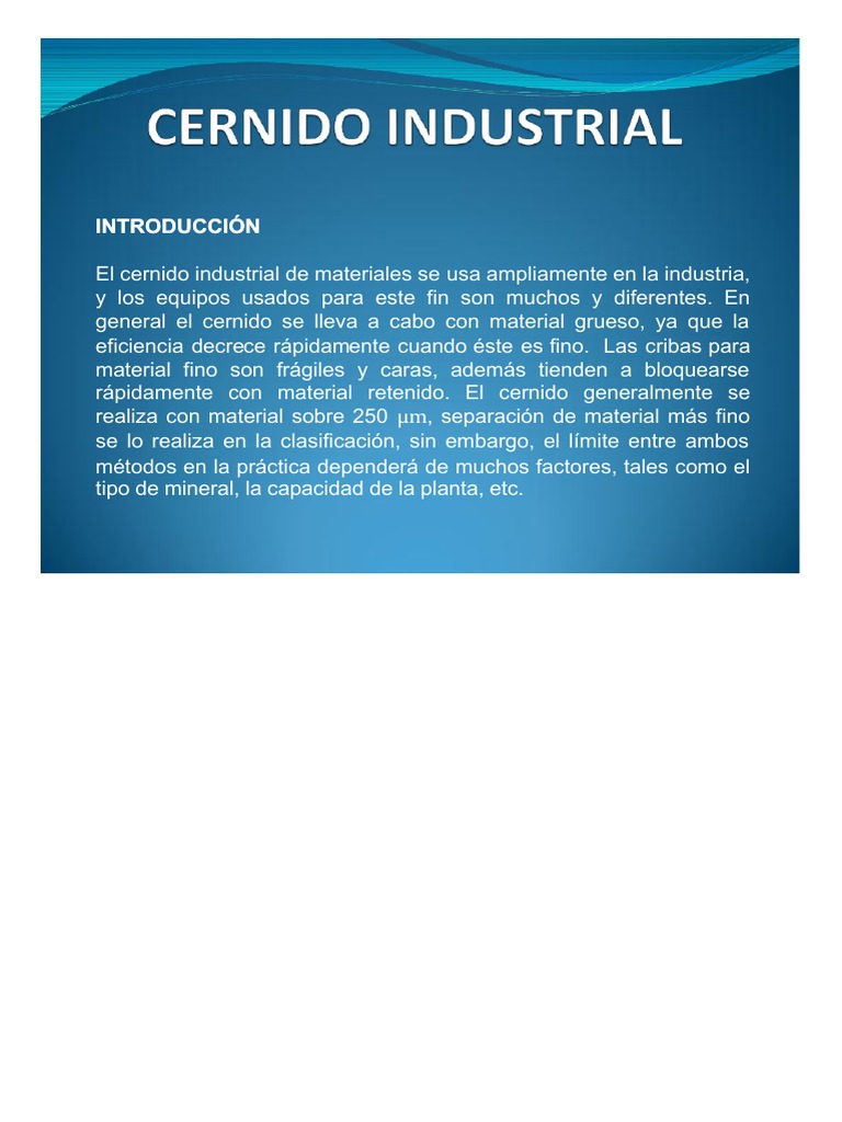 Cernido Industrial | Descargar gratis PDF | Minería | Acero