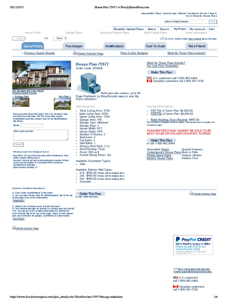 House Plan 75977 at | PDF | Architectural Design | Architecture