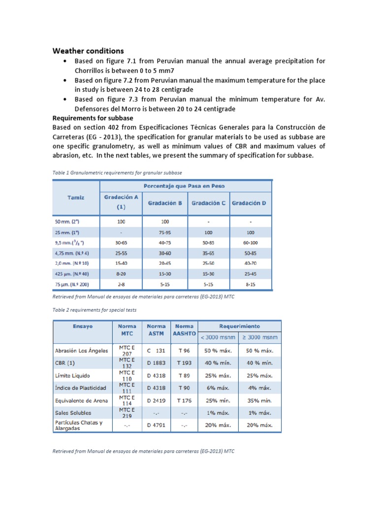 Weather Conditions: Requirements For Subbase | PDF