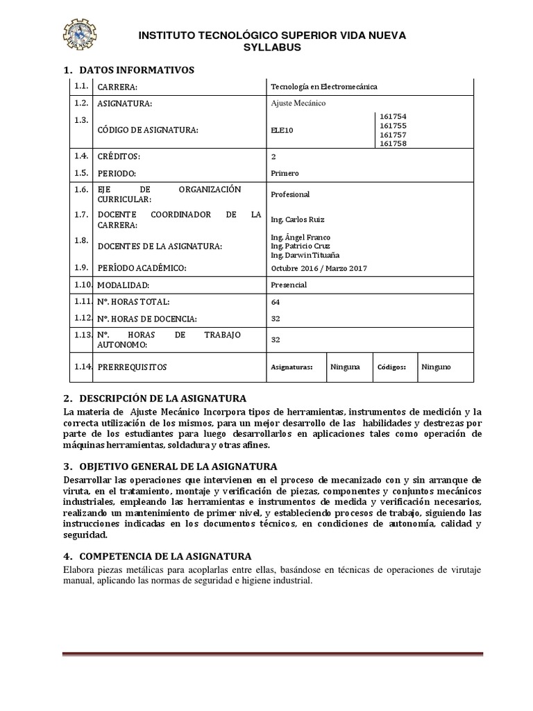 Ajuste Mecanico Elec Mec | PDF | Herramientas | Diseño