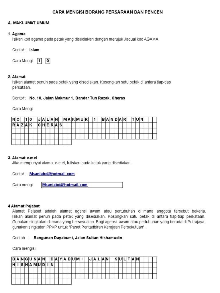 Cara Mengisi Borang Pencen Dan Persaraan | PDF