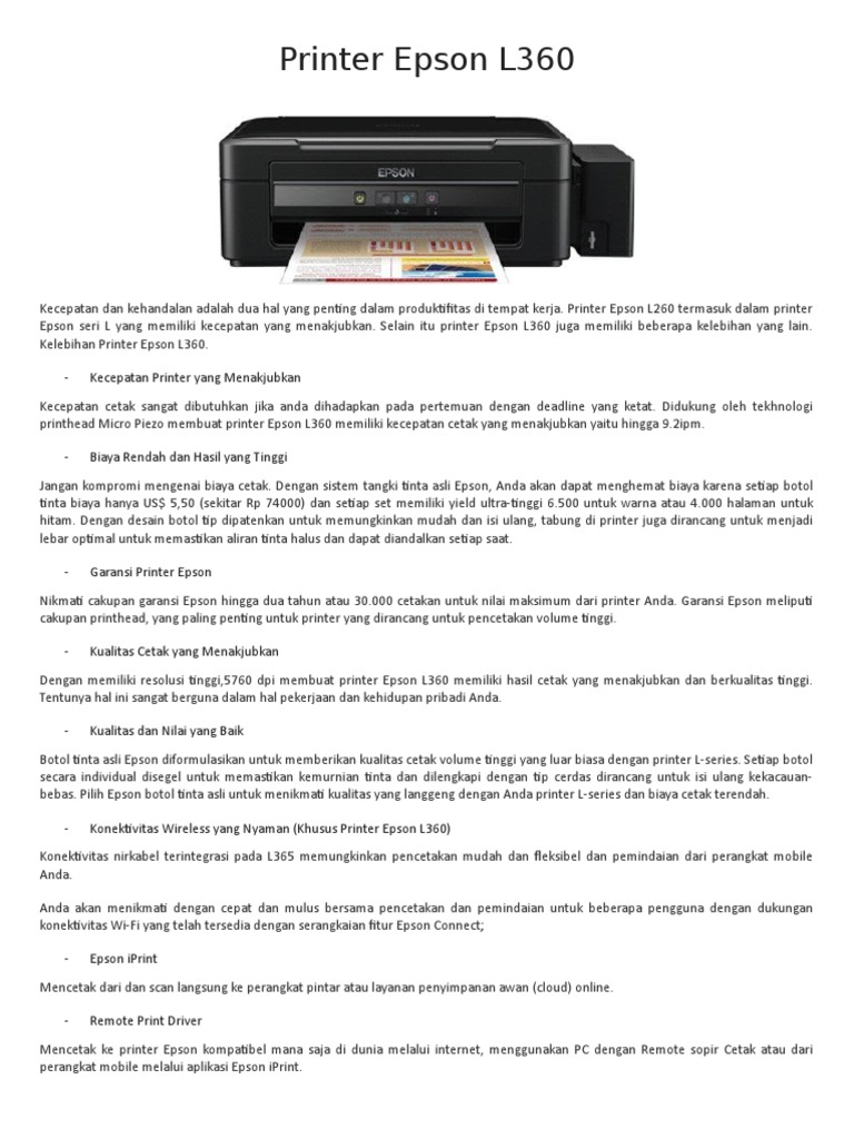 Printer Epson L360 | PDF