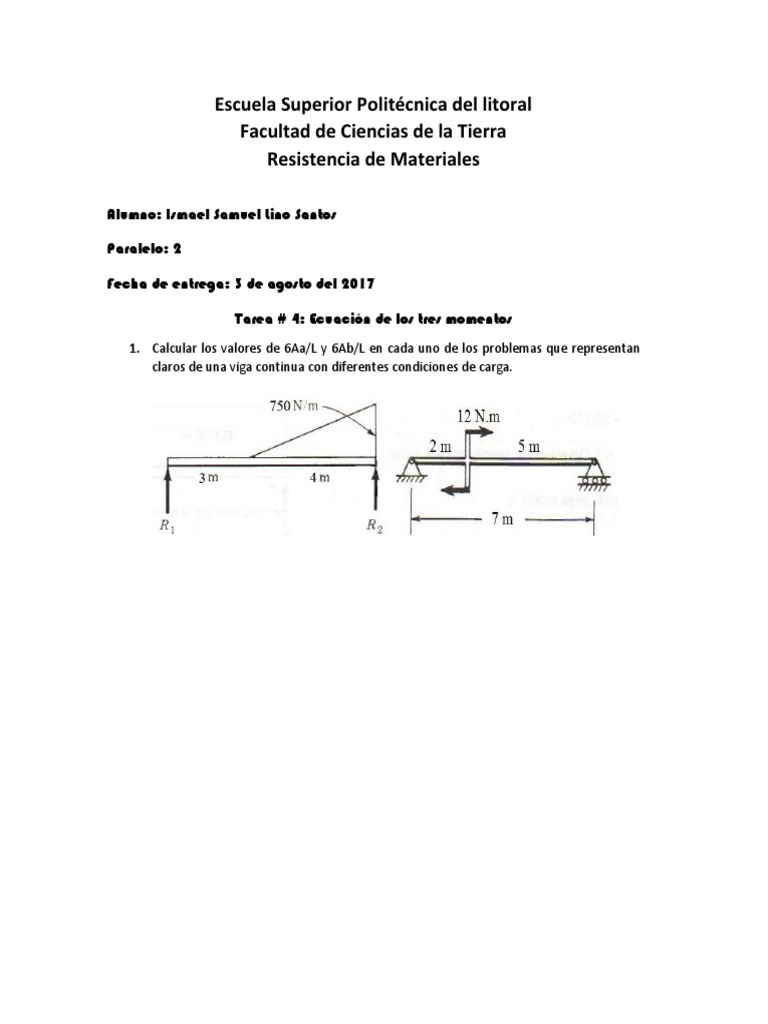 Tarea #4 - Vigas Continuas | PDF