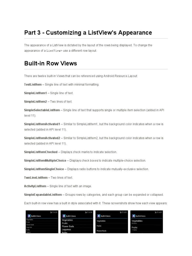 How To Make List View in Xamarin | PDF | Android (Operating System ...