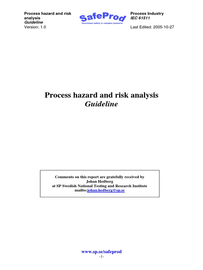Process Hazard and Risk Analysis Guide | PDF | Risk Management | Prevention