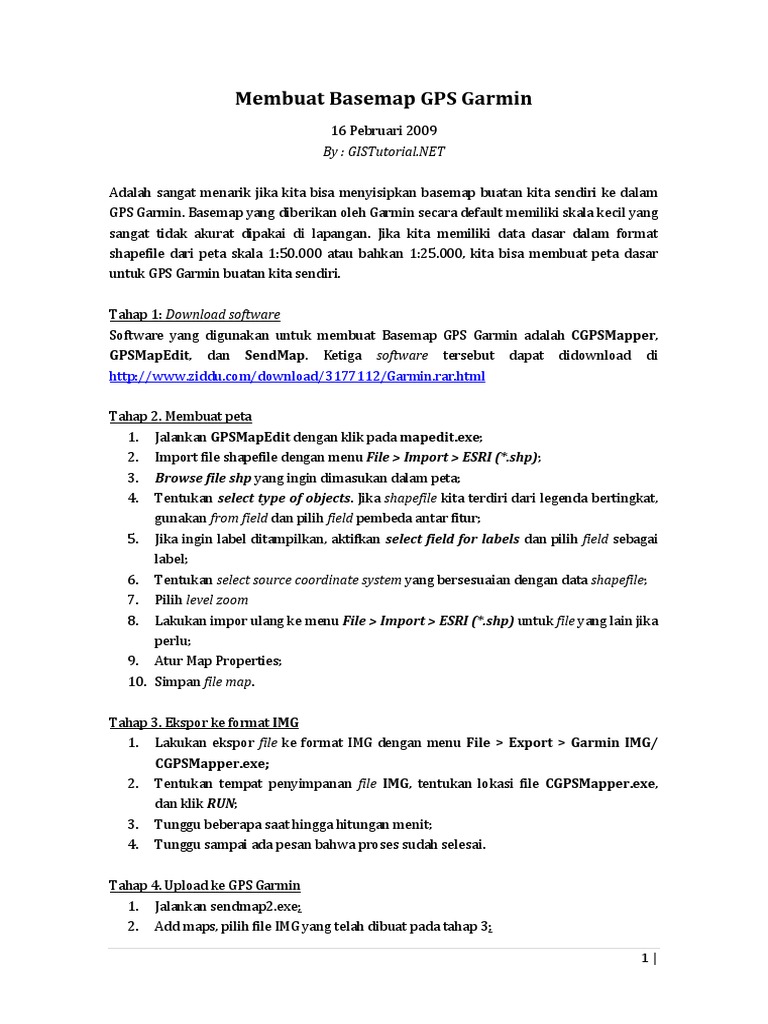 Membuat Basemap GPS Garmin | PDF