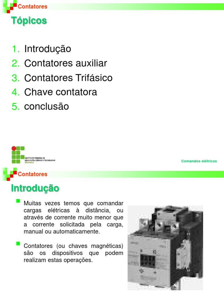 Tipos e Funcionamento de Contatores | PDF | Relé | Eletricidade