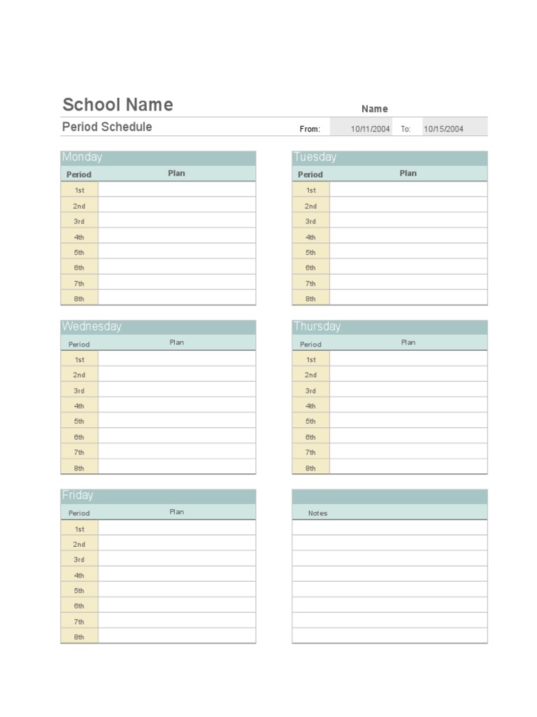 Class and Teacher Timetable PDF | PDF