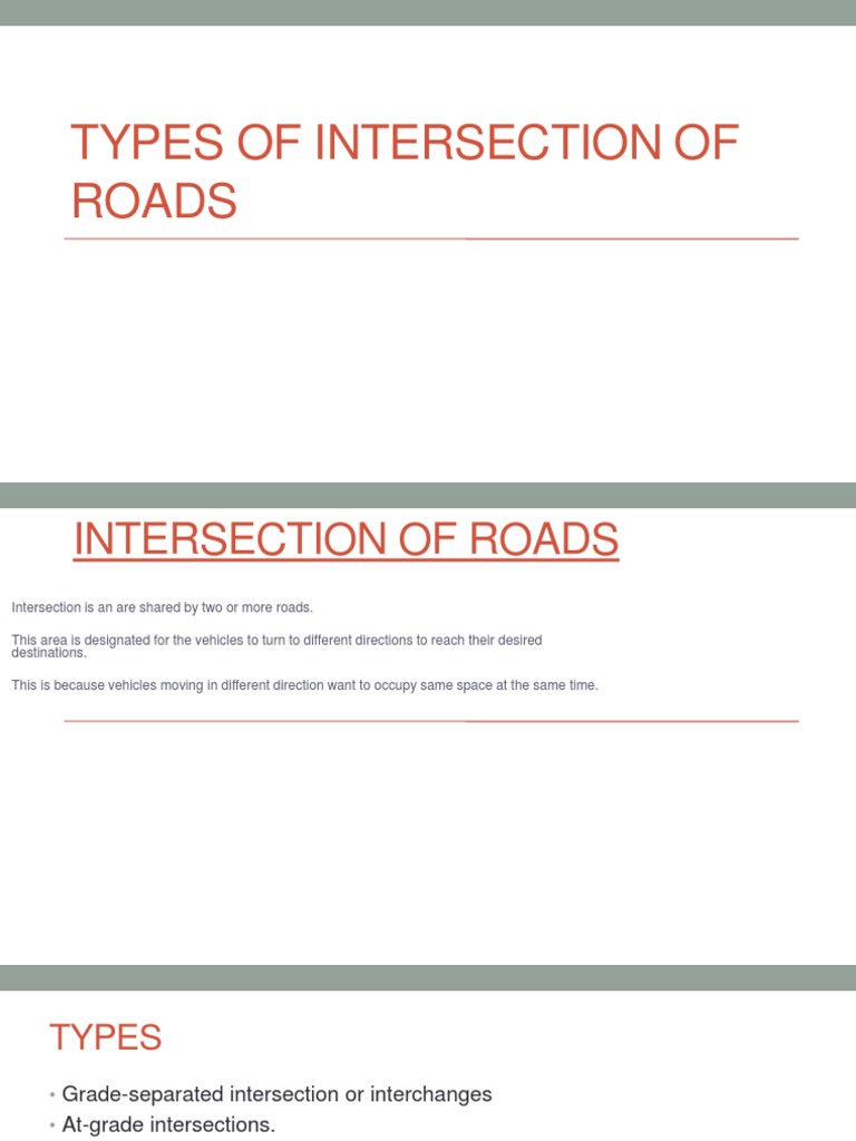 Types of Intersection of Roads PDF | PDF | Interchange (Road) | Road